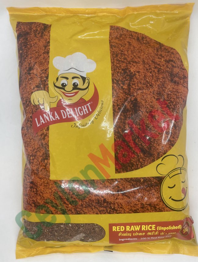LANKA DELIGHT RED RAW RICE UNPOLISHED 5KG - Ceylon Grocery Online