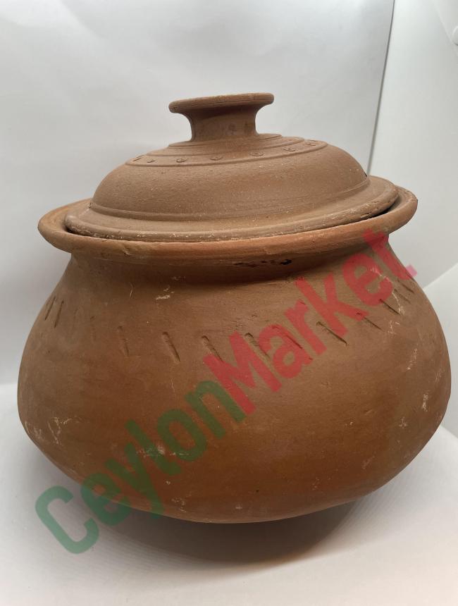 CLAY RICE POT WITH LID (MEDIUM) - Ceylon Products Online